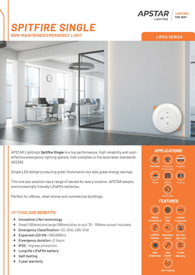 Spitfire Emergency Light – APSTAR LIGHTING