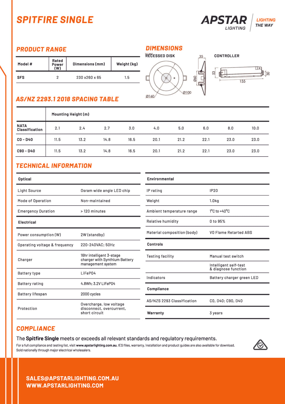 Spitfire Emergency Light – APSTAR LIGHTING